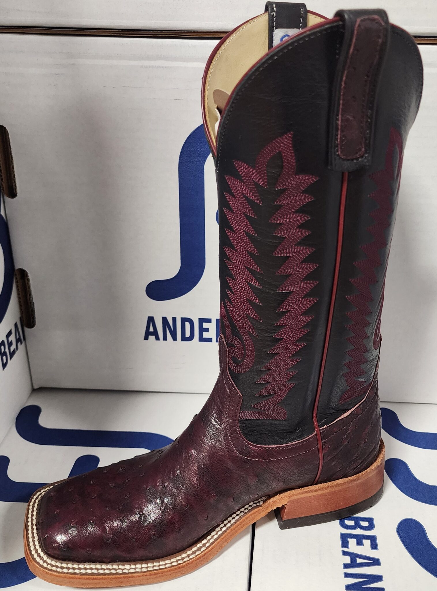 ANDERSON BEAN BLACK CHERRY OSTRICH 337854 – Rodeo Western